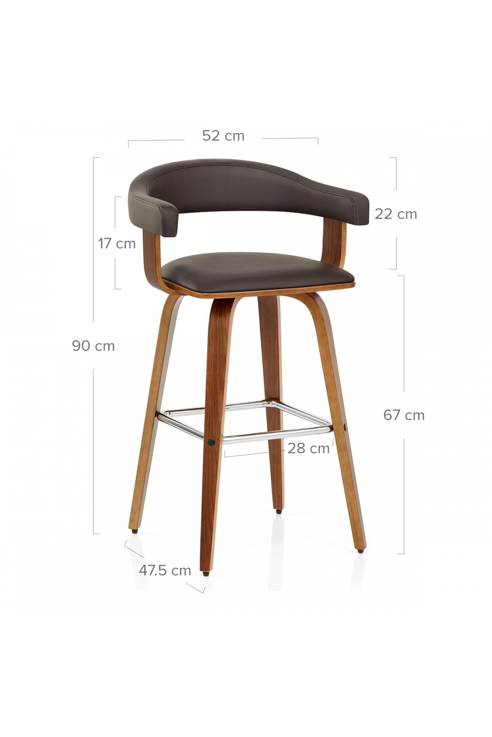 Taburete Ontario en Madera y Polipiel - Mundo del Taburete